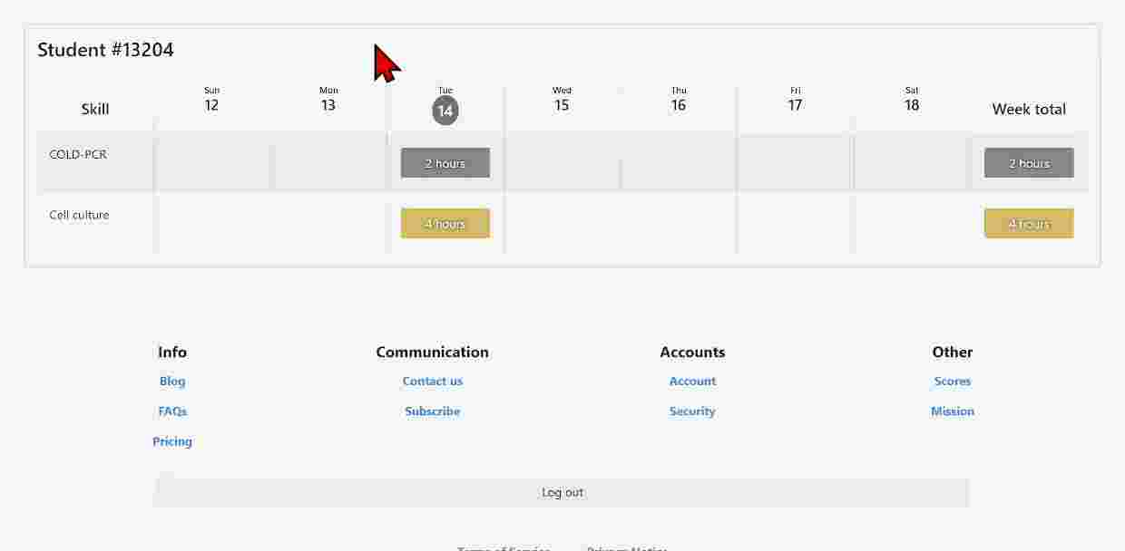 Browsing student's activity